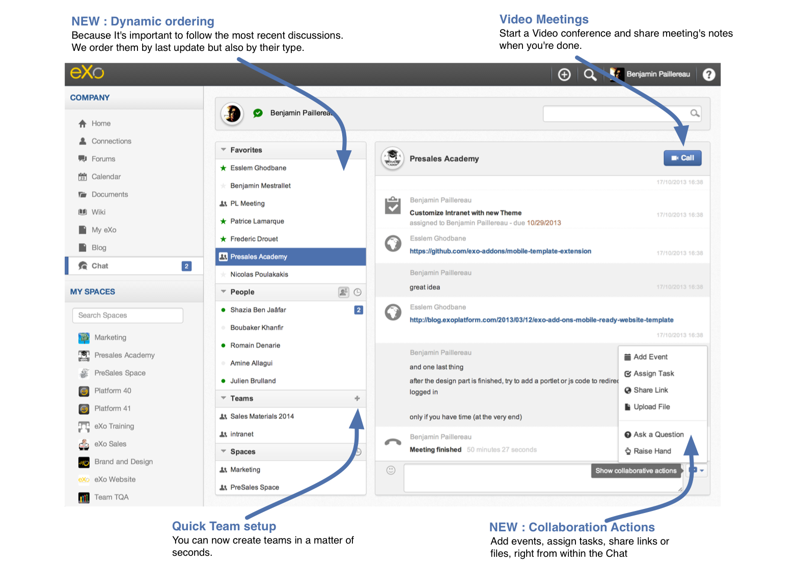 eXo Platform: Team Collaboration, Video Conferencing in eXo Chat | ESN