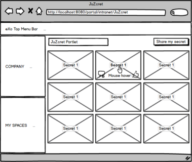 eXo Platform: Developing Juzu portlets: Building a secret wall