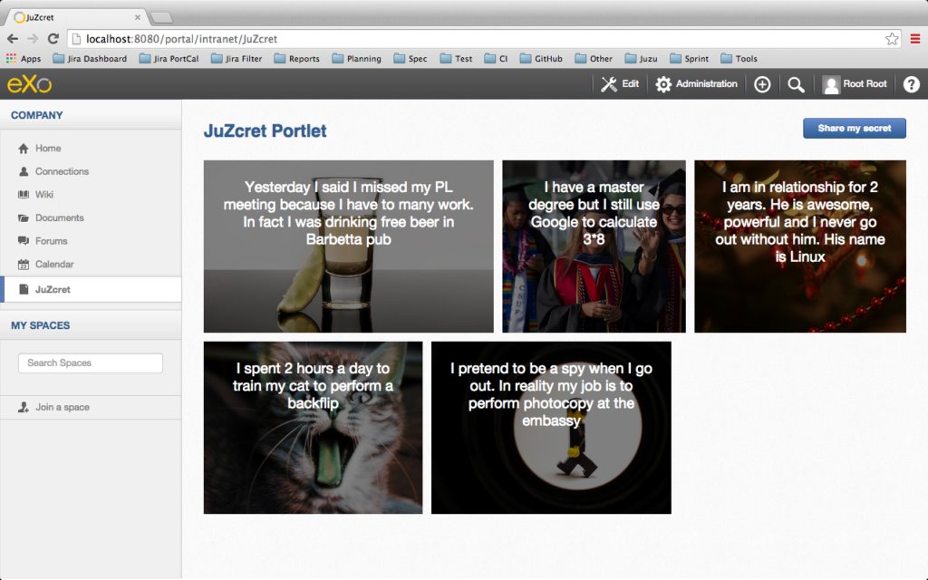 eXo Platform: Developing Juzu portlets: Building a secret wall