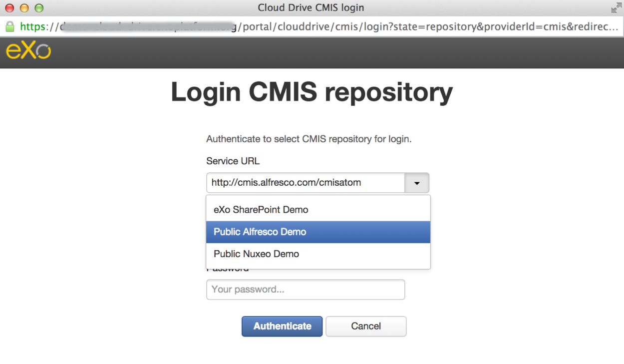 eXo Platform: Connect CMIS repository in eXo using Cloud Drive add-on