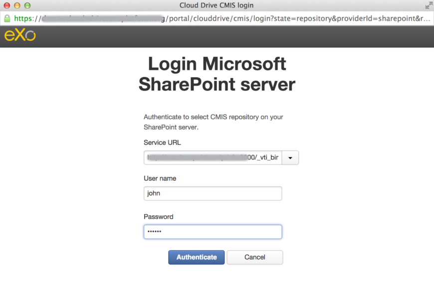 eXo Platform: Connect CMIS repository in eXo using Cloud Drive add-on